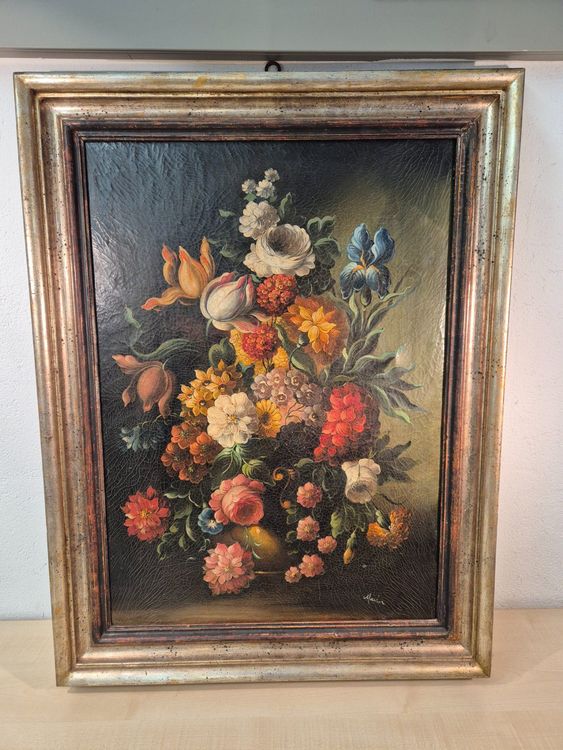 Wunderschönes Blumen Stillleben signiert "Maier", Ref. 61 | Kaufen auf Ricardo