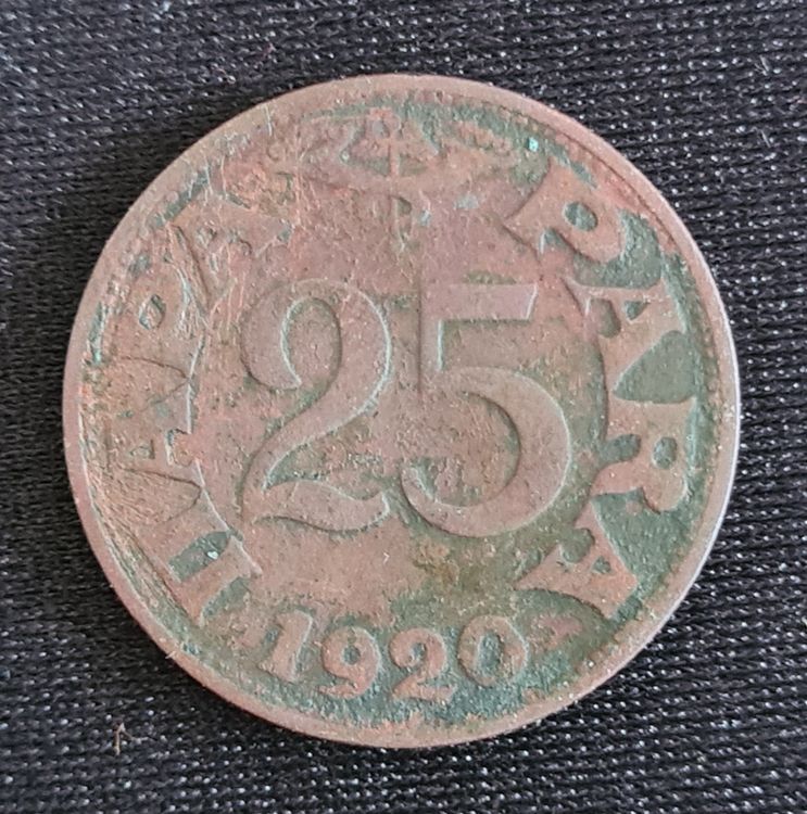 25 Para 1920 Jugoslawien Münze Währung Monnaie Moneta (Gebraucht) in ...