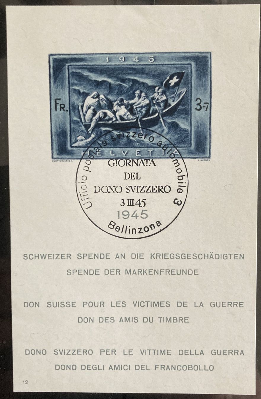 Spendeblock 1945 W21 gestempelt, SBK 250 Fr. (Gebraucht) in Flawil für ...