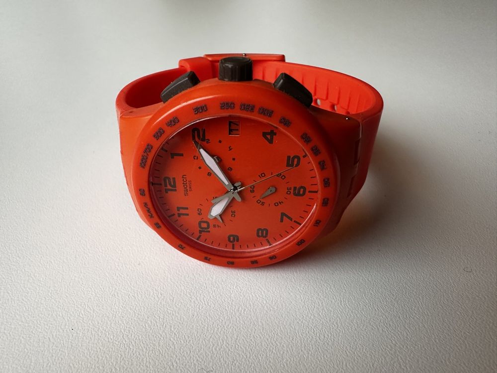 Swatch Chronograph Uhr orange 🍊 (Gebraucht) in Altendorf für CHF 29 ...