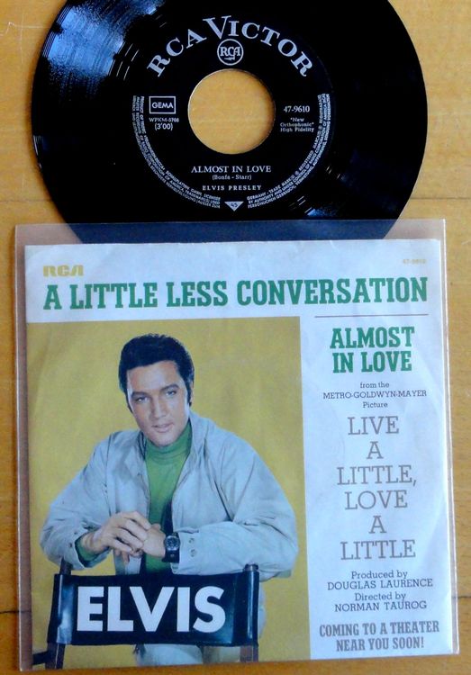 SI ELVIS PRESLEY almost in love RCA 47-9610 1968 rar Cover | Kaufen auf ...