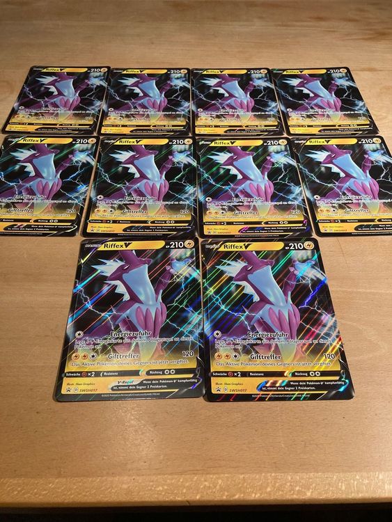 10 Stück Pokemon Riffex V XXL Karten (Neu (gemäss Beschreibung)) in ...