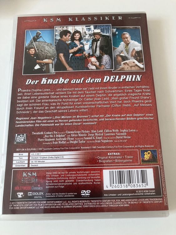 Der Knabe auf dem Delphin (DVD) Sophia Loren, Webb, Ladd (Gebraucht) in Arbon für CHF 18 – mit ...