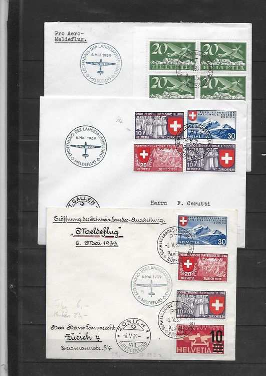 3 SF Belege 1939 SF 39.2 e/r/z Kat: CHF 89.- | Kaufen auf Ricardo