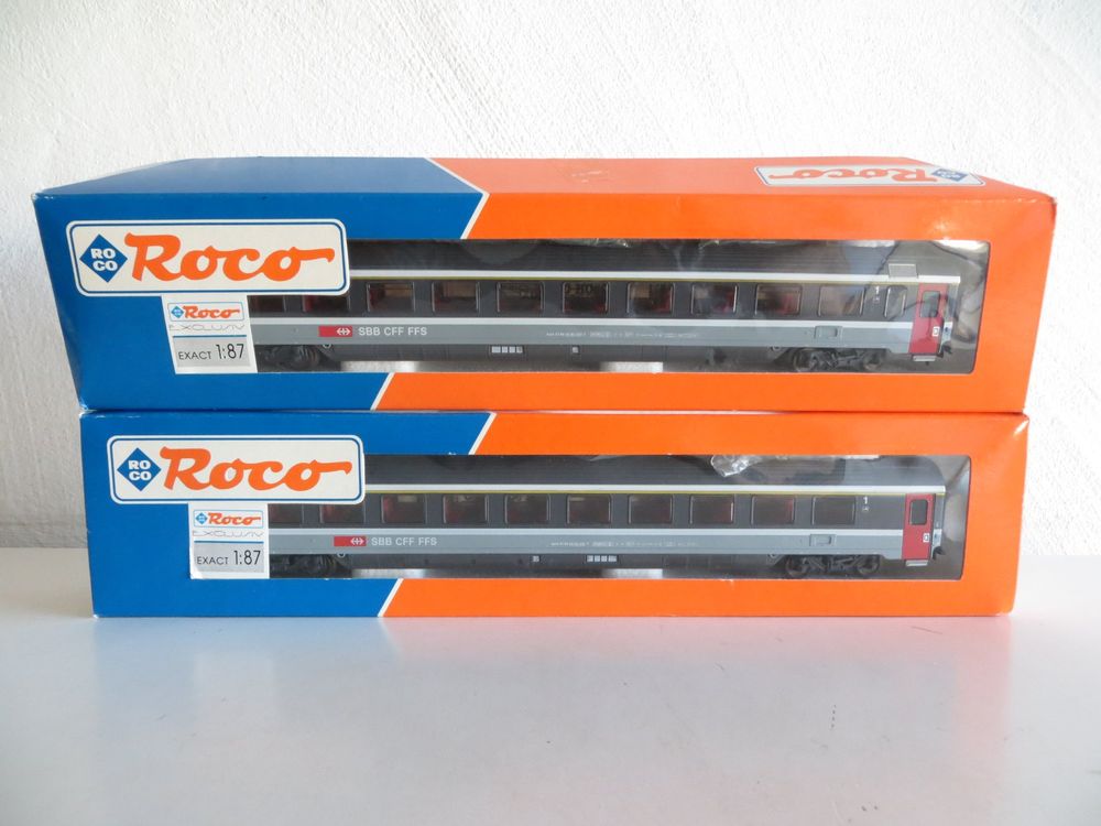 Roco H0: Set mit 2 EC-Schnellzugwagen SBB, 1:87, 44771, OVP (Gebraucht ...