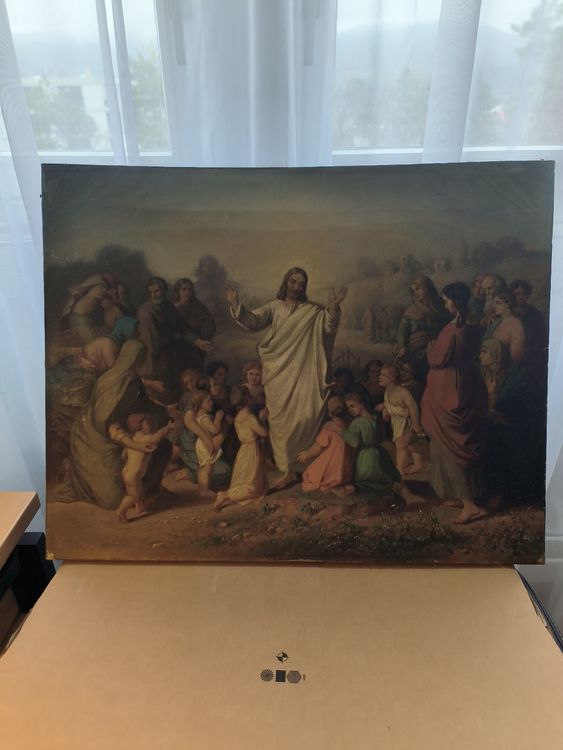 Gemälde Carlfeld 1839-1932, Jesus predigt, Rarität! (Gebraucht) in ...