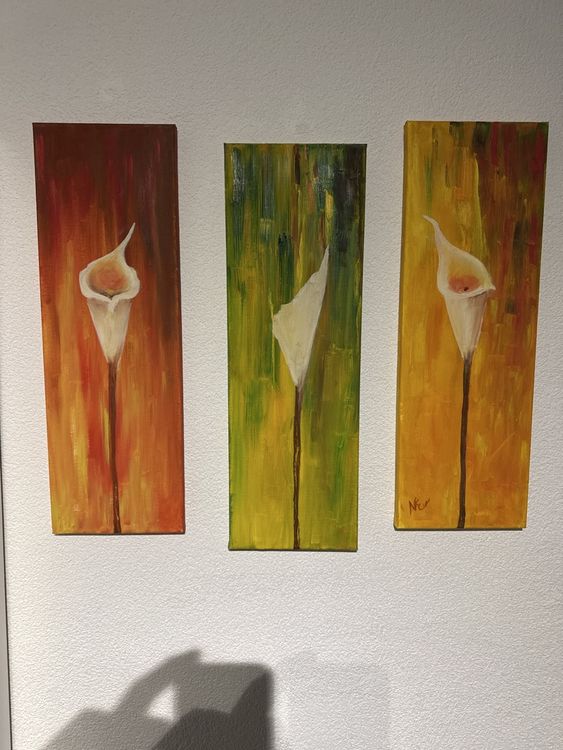 Handgemalte 3er Set Calla Lilien Acryl Gemälde Bild. (Neu (gemäss Beschreibung)) in Arbon für ...