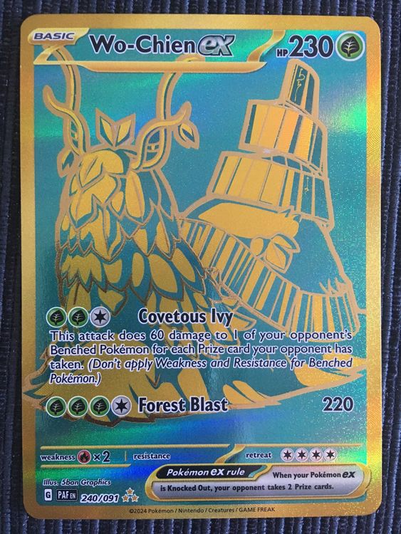 Pokemon Wo-Chien EX Gold Shiny Paldean Fates (Neu (gemäss Beschreibung ...