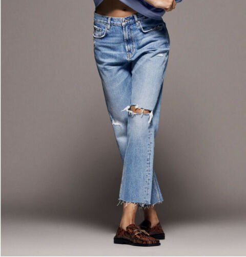 ZARA High-Waist Jeans Denim Hose Risse Gr.38 NEU (Neu und originalverpackt) in Rotkreuz für CHF ...