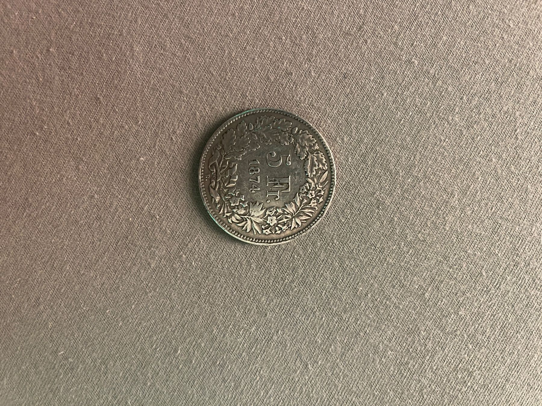 Swiss 5 Francs Silver Coin 1874 - Collectible Relic! (Gebraucht) in ...