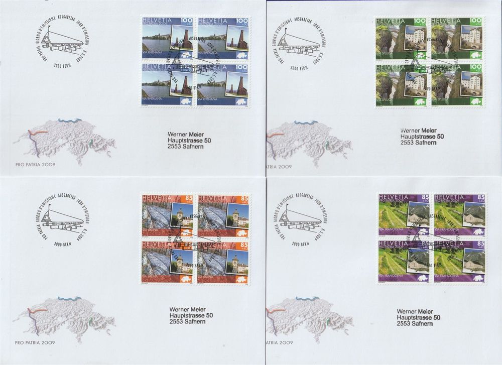 FDC Pro Patria 2009 avec Blocs de 4 (Gebraucht) in Biel/Bienne für CHF 2 – mit Lieferung auf ...
