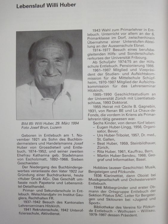 Entlebuch 1918-1939 von Willi Huber (Neu (gemäss Beschreibung)) in Biel ...