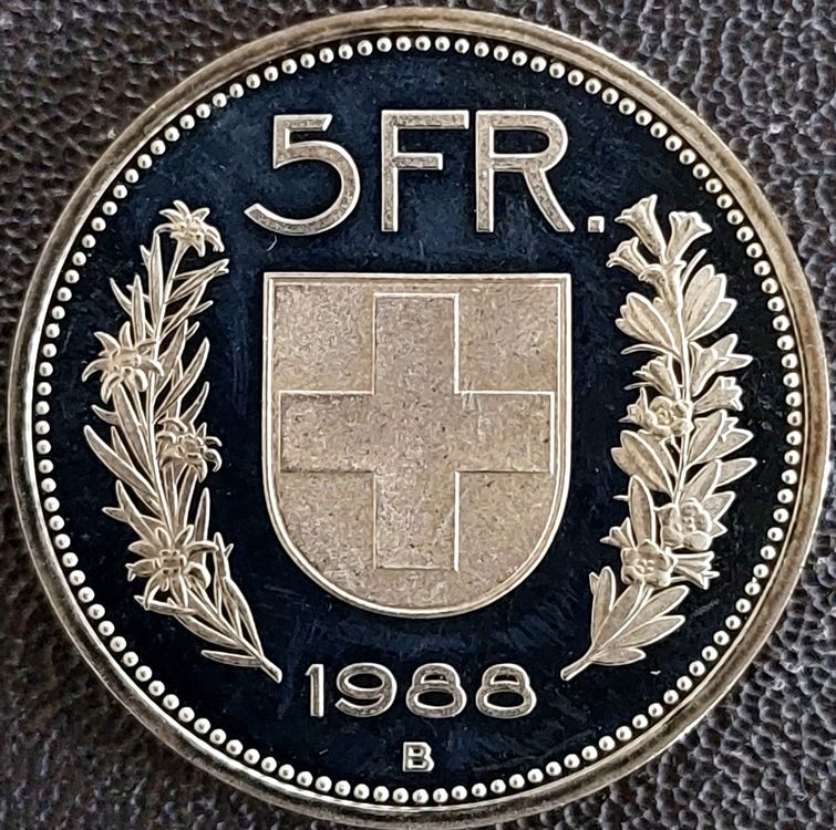 5 Franken 1988 stgl. (Neu (gemäss Beschreibung)) in Arch für CHF 20 – mit Lieferung auf Ricardo ...