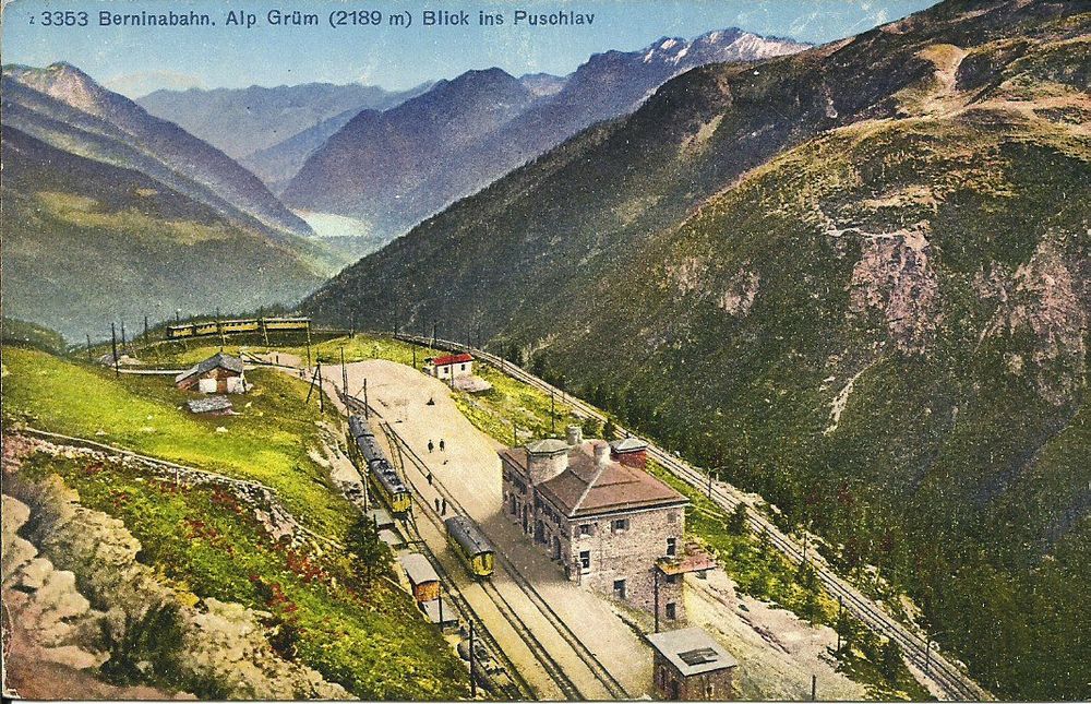 AK BERNINA BAHN BAHNHOF ALP GRÜM 1928 (Gebraucht) in Aarau für CHF 9 ...