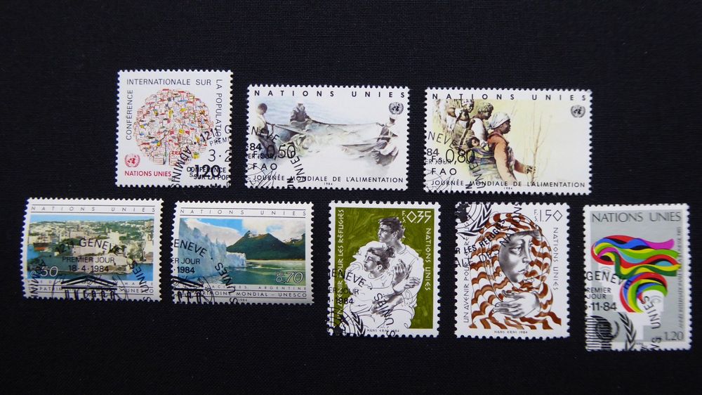 (N27) UNO-Genf: 1984 Zst. 121 - 128 ʘ (Gebraucht) in Basel für CHF 1 – mit Lieferung auf Ricardo ...