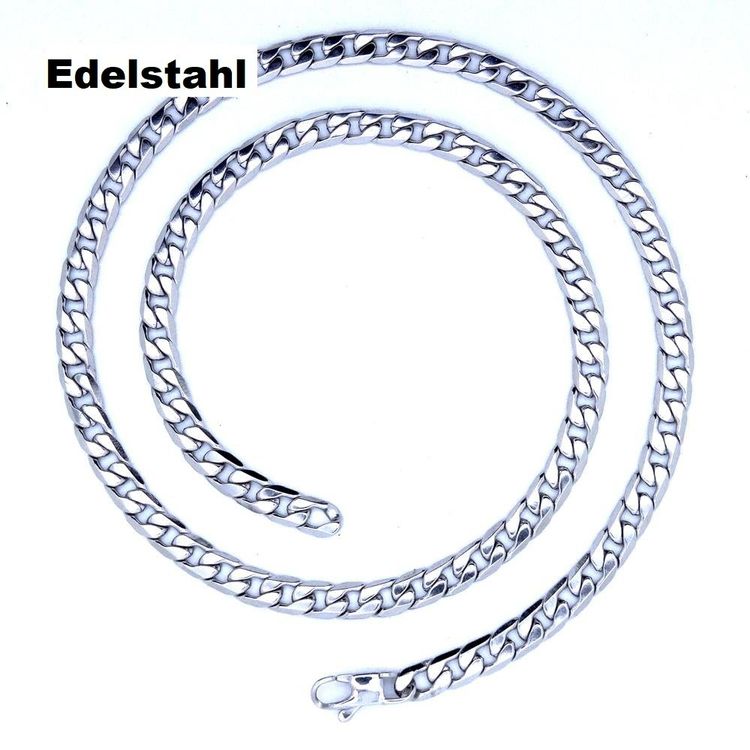 Edelstahl Halskette Kette 8mm 55cm | Kaufen auf Ricardo