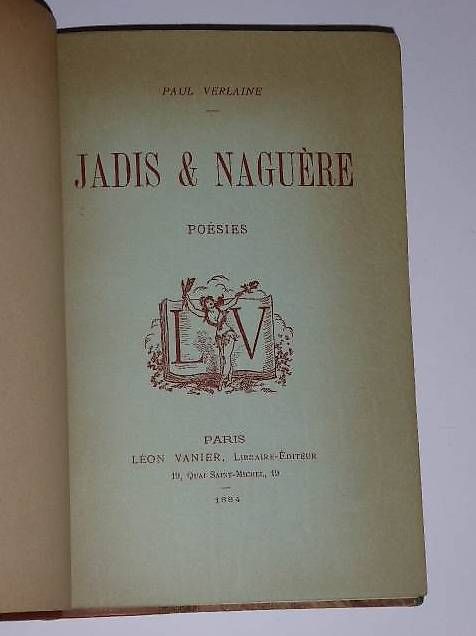 Verlaine : Jadis et Naguère (Gebraucht) in Cully für CHF 1200 – mit ...