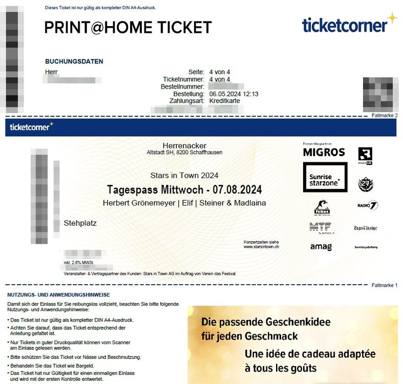 Tickets Stars in Town 7.8. Herbert Grönemeyer Ticket Konzert (Neu und ...