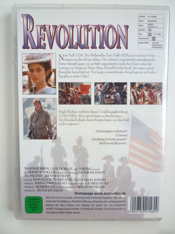 Revolution Klassiker 1985 mit Al Pacino, Donald Sutherland | Kaufen auf Ricardo