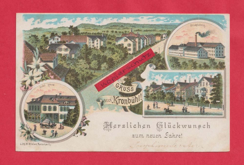 Gruss aus Kronbühl (SG) Farb-Litho mit Glückwunsch Neu Jahr (Gebraucht) in Zürich für CHF 42.5 ...