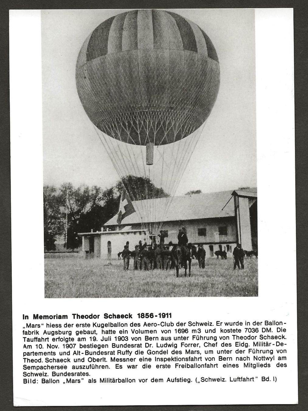 Ballon Schweiz 1963 Schlieren Tägerwilen Flugpost Luftpost (Gebraucht ...