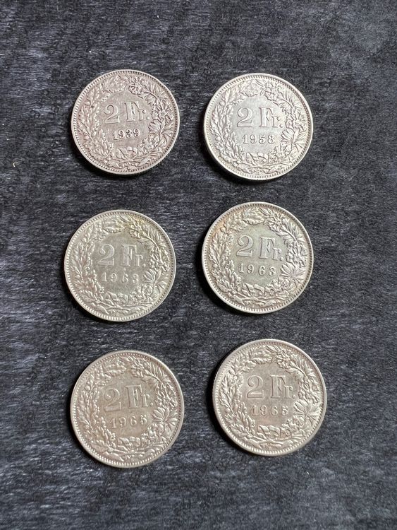 2 Franken Silber 1939 1958 1963 1965 (Gebraucht) in Münsingen für CHF 34 – mit Lieferung auf ...