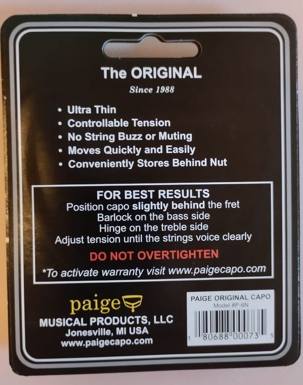 Paige Capo - für acoustic guitar - 40% Rabatt (Neu und originalverpackt ...