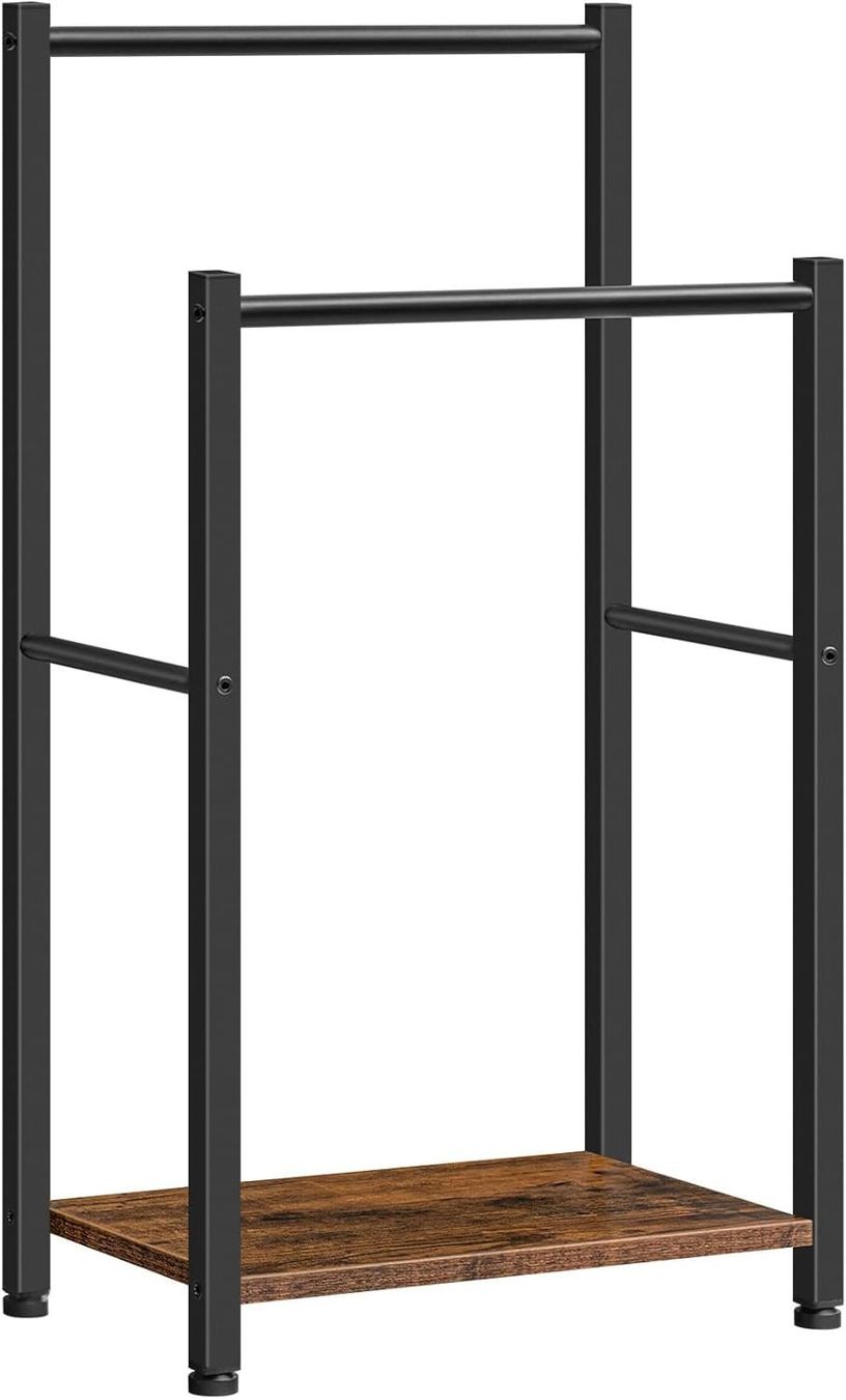 Handtuchständer Badezimmer – Metall Holzoptik, 2 Stangen (Neu und ...