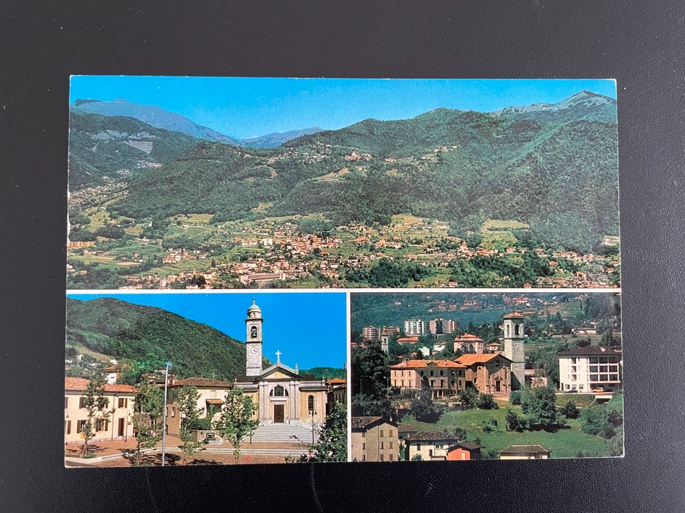 AK TI Valcallo, Panorama con chiese S. Croce + S. Simone | Kaufen auf ...