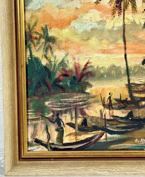 Michael Obodiwe (1920-1986) Afrikanische Landschaft Gemälde | Kaufen ...