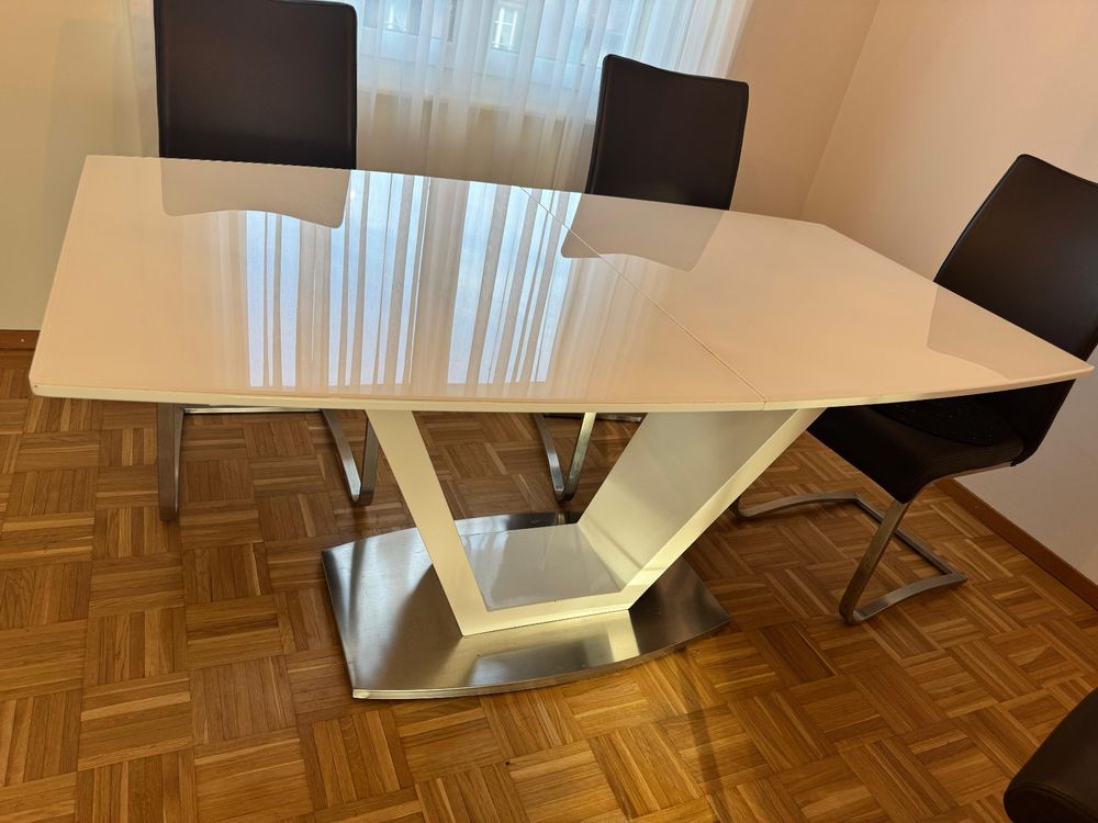 Esstisch Glas Ausziehbar 160x90
