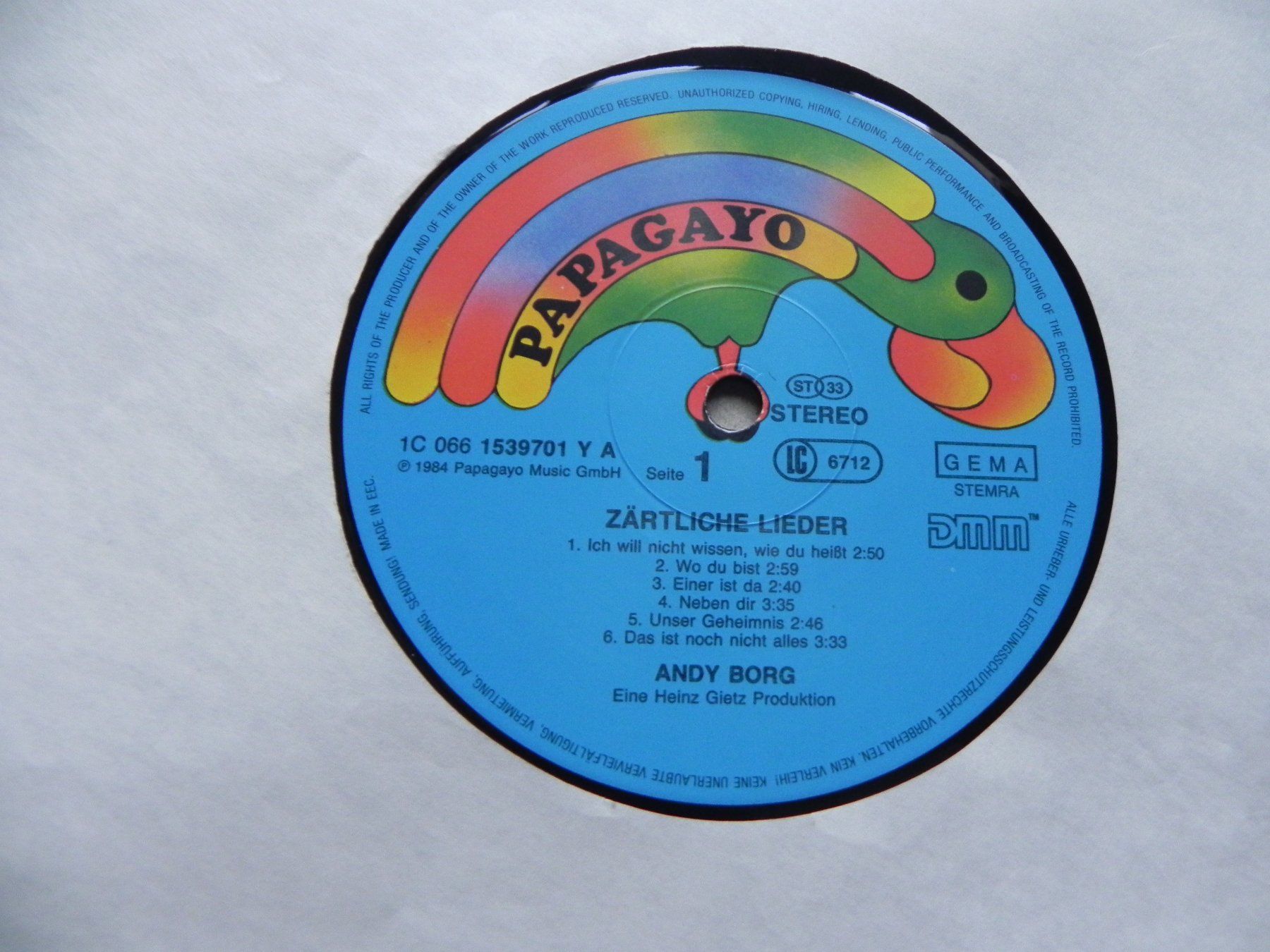 LP Deutschland Schlager Sänger Andy Borg 1984 Zärtliche Li.. (Gebraucht ...