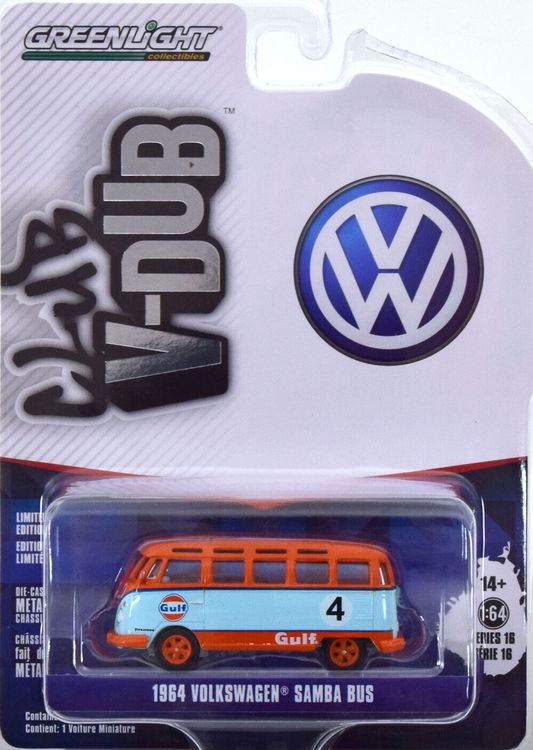 64’ Volkswagen Samba Bus Gulf Oil Racing 1/64 no Mini GT (Neu und ...