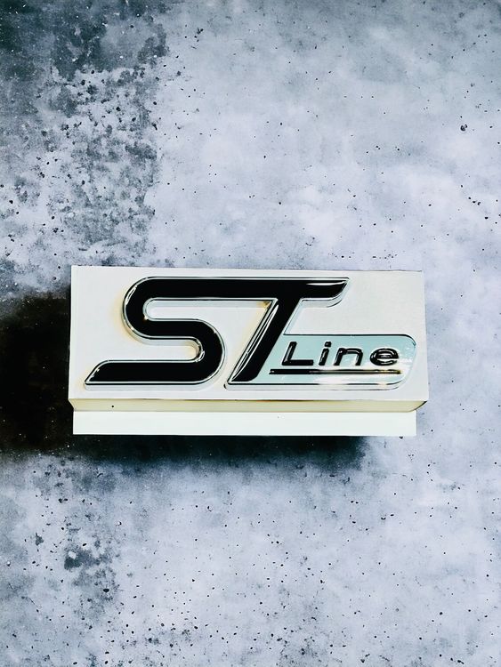 Ford ST Line Emblem Schriftzug Logo Schwarz/Chrom aus Metall (Neu und ...