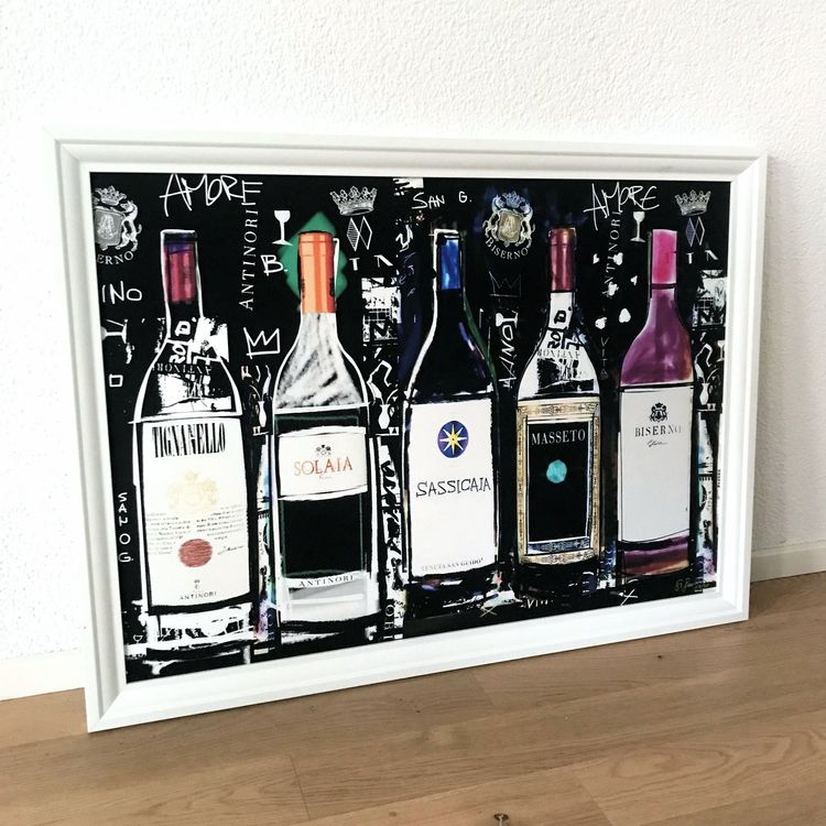 Vino Pop Art Kunst Wein Bild Masseto Tignanello Sassicaia (Neu (gemäss ...