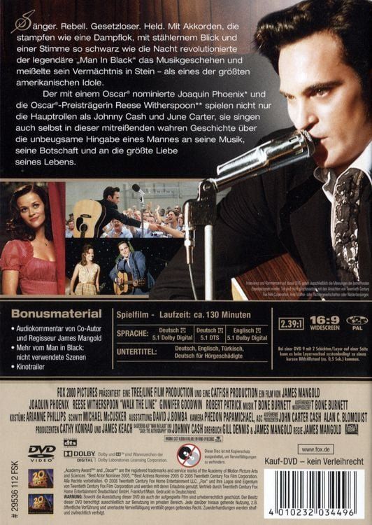 Walk the Line DVD - Joaquin Phoenix - Super Zustand! (Gebraucht) in ...