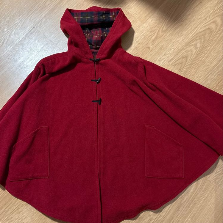 Wolle/Kaschmir Poncho/Umhang rot/tartan aus Schottland (Neu (gemäss ...