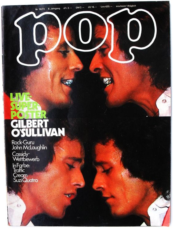 POP Heft 1973 alle POSTER (2) GILBERT O'SULLIVAN 56x80 cm | Kaufen auf ...