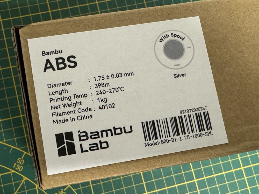 Bambu Lab 1 Kg ABS Filamente mit Spool und RFID (Nuovo e nell ...