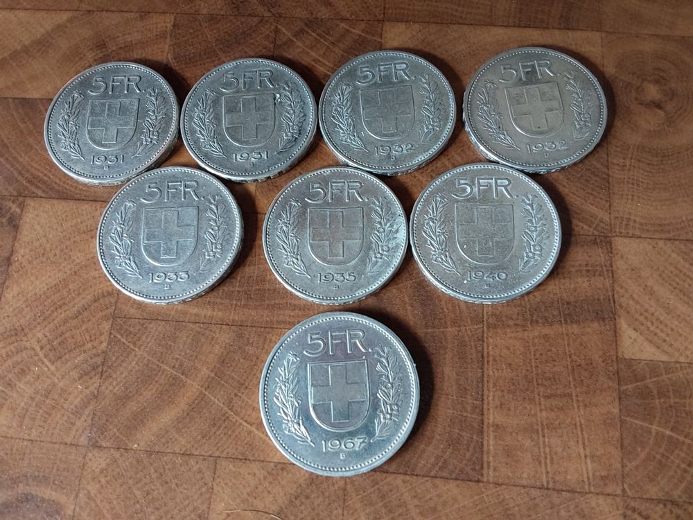 8 pieces de chf 5 en argent | Kaufen auf Ricardo