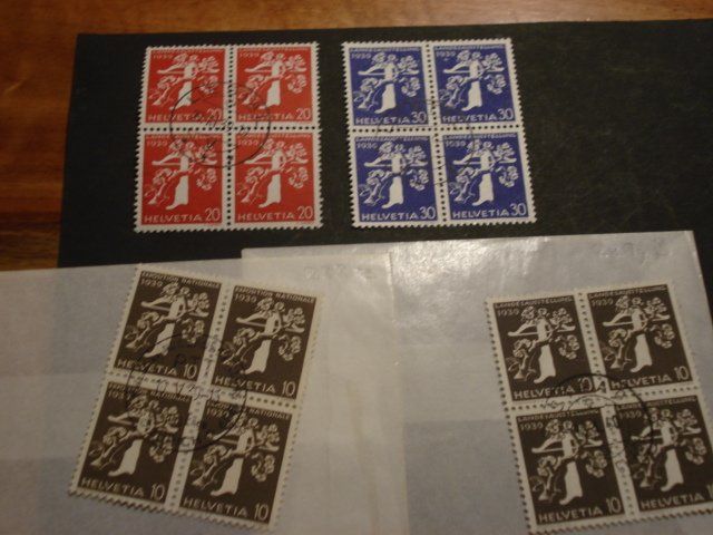 Vier 4erblocks Landi 1939, Armbrust, sauber mittig o (Gebraucht) in Niederwil AG für CHF 2.9 ...