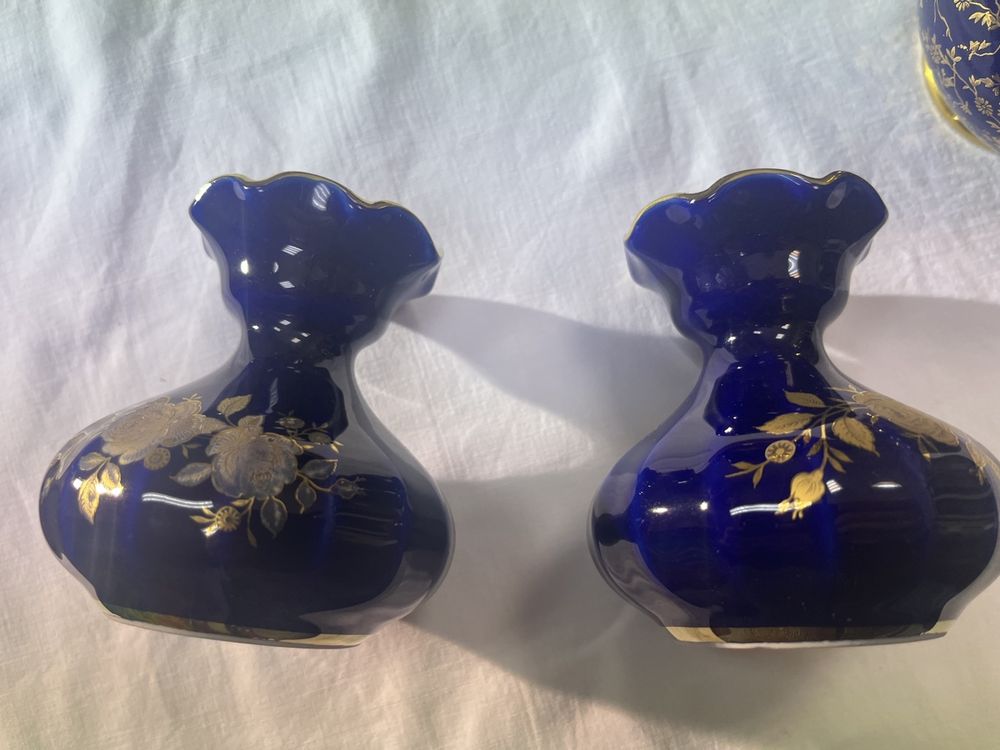 Königlich: 3 Kobalt Vasen, Echt Kobalt Gold Dekor (Gebraucht) in Brienz ...