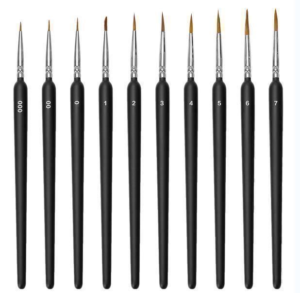 10 Stück Detail Pinsel Set für Aquarell (Neu (gemäss Beschreibung)) in ...