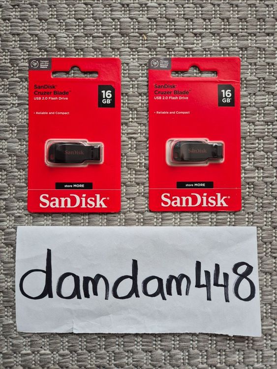 SanDisk 'Cruzer Blade' USB 2.0 Flash Drive 16GB x2 (Neuf avec emballage ...