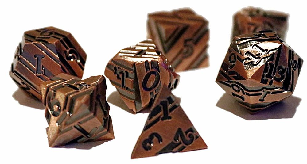 rpg dice dnd Würfel set aus Metall "meteorite copper" (Neu und ...