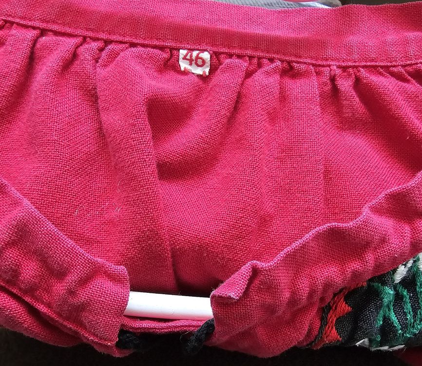 Original Trachtenhemd, Gr. 46, rot mit Edelweiss Stickerei (Neuf (Voir ...