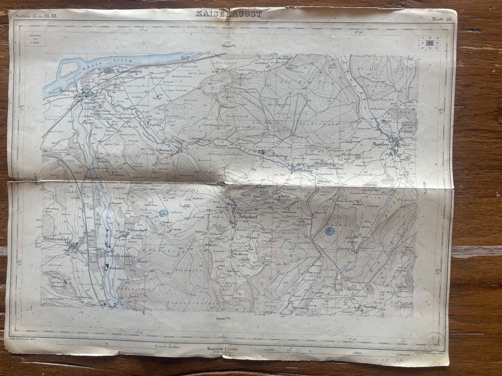 Topografische Karte der Schweiz: Kaiseraugst (Gebraucht) in Meikirch ...