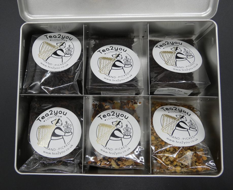 6 Sorten Tee in Metall-Box (Tea2You-Shop London), NEU/OVP (Neu und ...