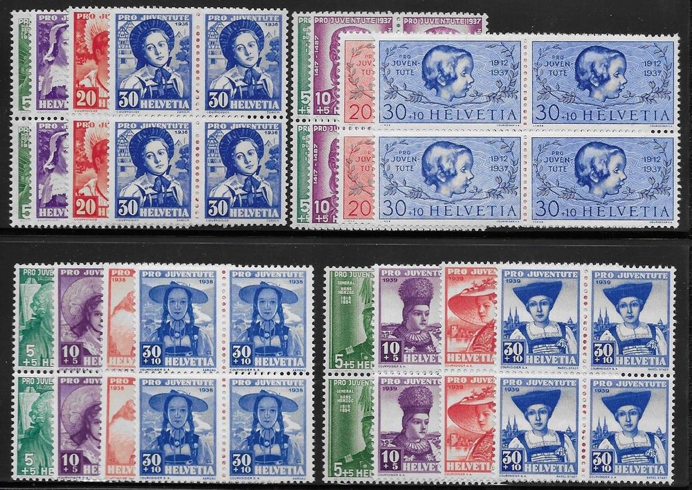 1936 - 1939 ** vier komplette 4erBlock Serien selten ab 1.- (Neu (gemäss Beschreibung)) in ...