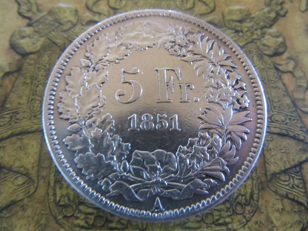 5 FRANKEN 1851 SERH RARE TOP SCHWEIZ (Gebraucht) in châtelaine für CHF 204 – mit Lieferung auf ...